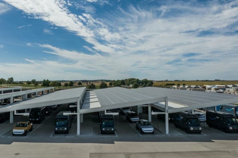 US electric truck company activates solar canopy charging yard – pv ...