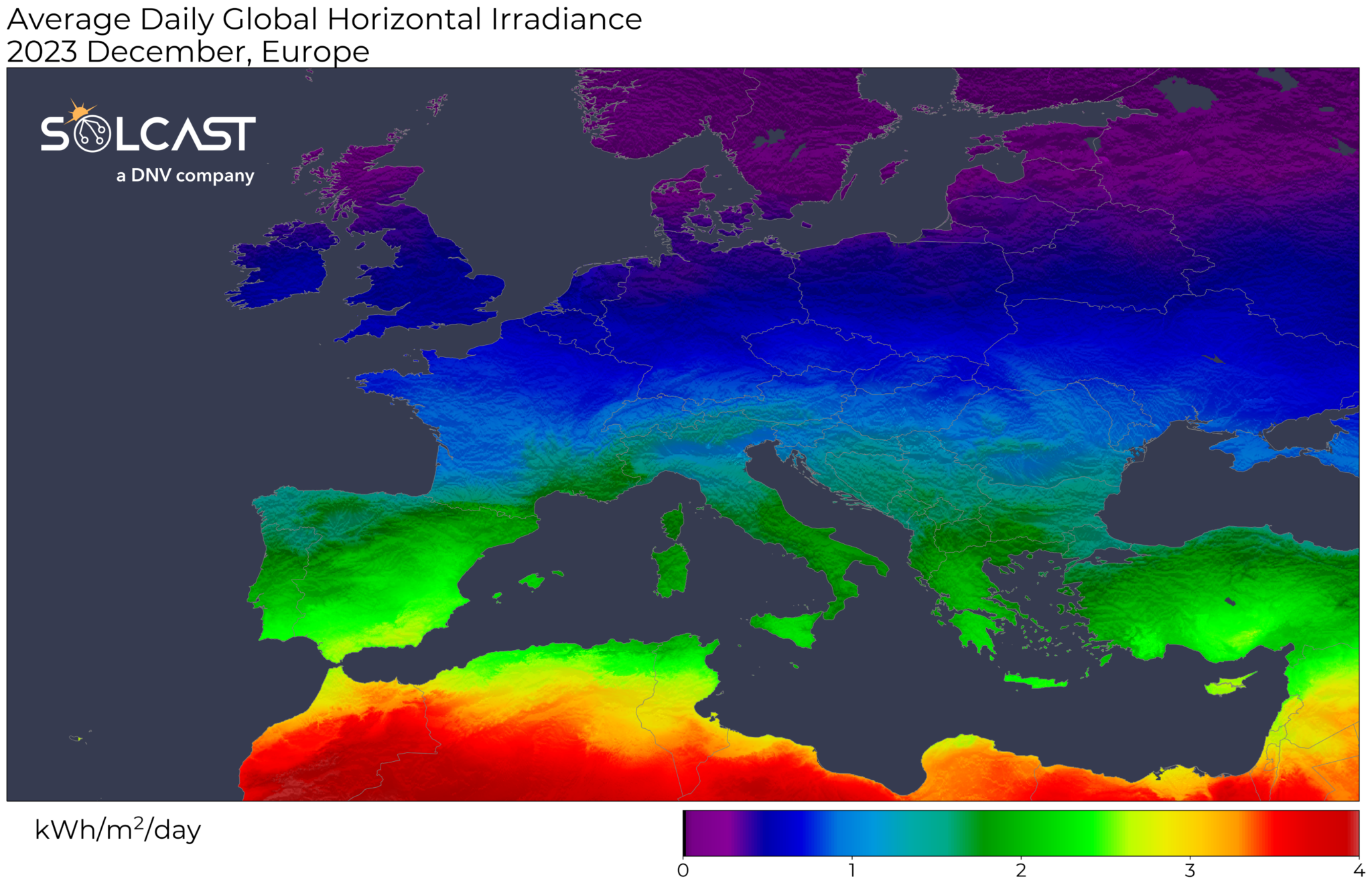 Dark December for northern Europe, sunny in the South – pv magazine ...