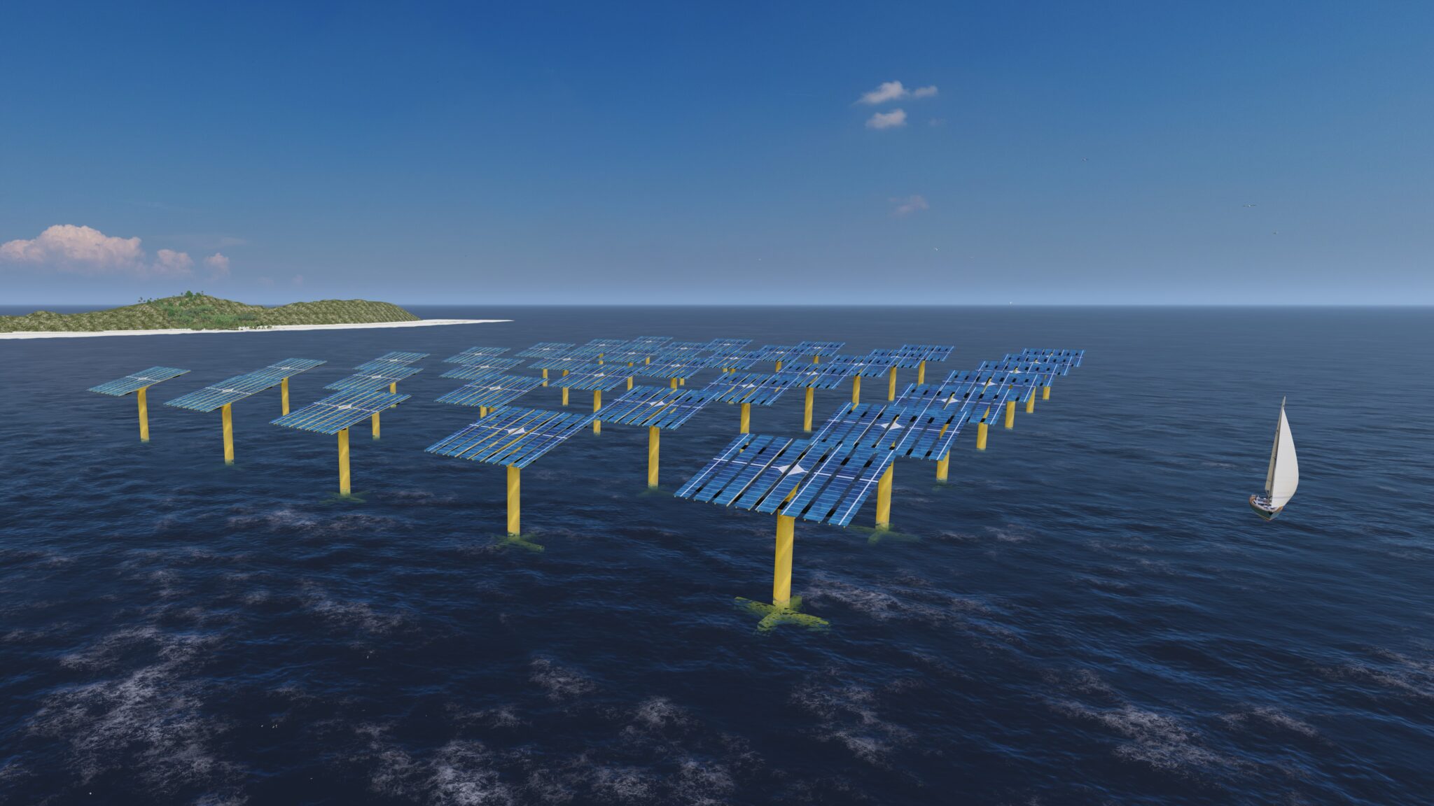 Offshore floating PV system based on dual-axis tracker, tension leg platform – pv magazine ...
