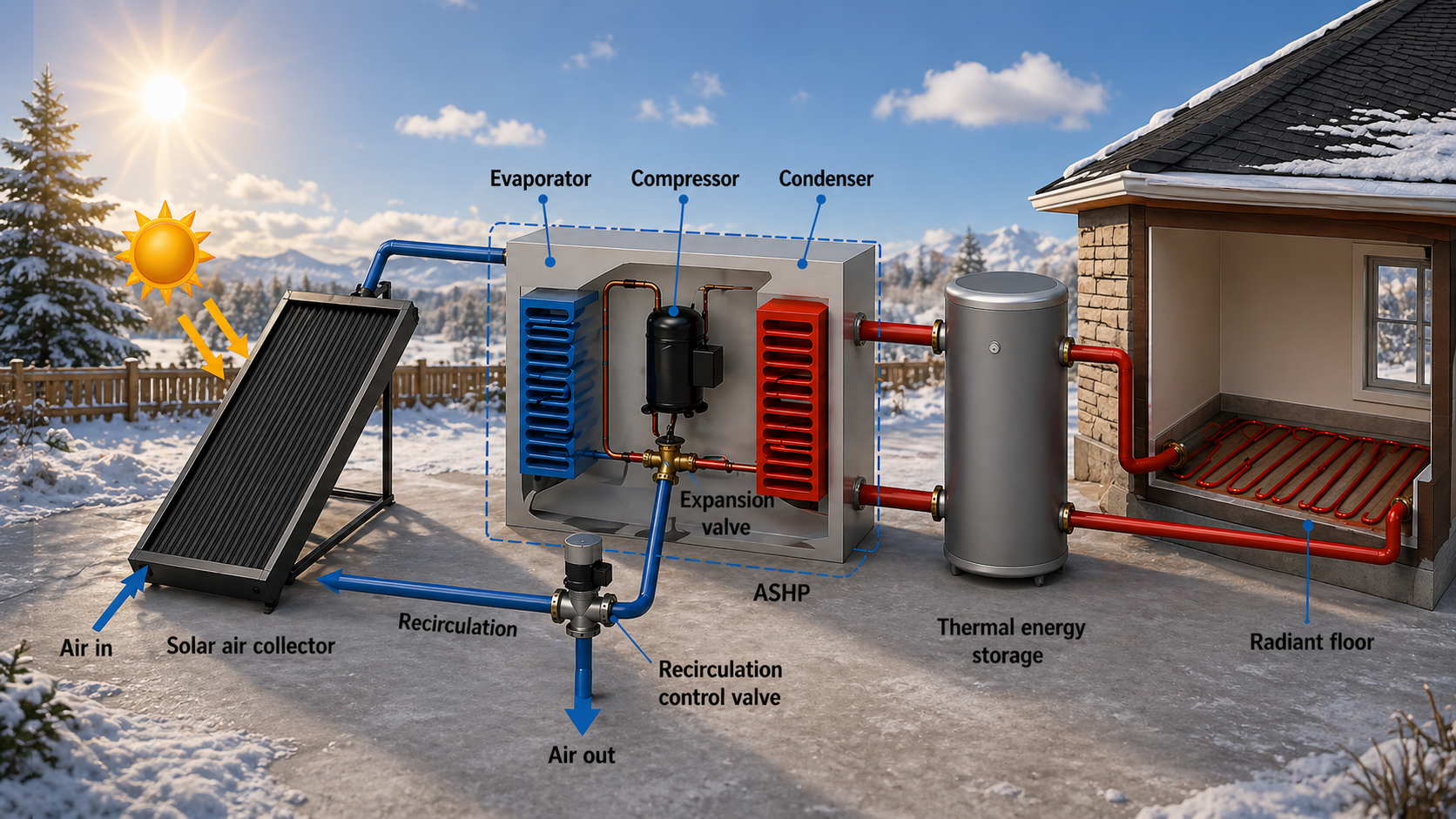 Solar-assisted air-source heat pump for radiant floor heating - pv ...